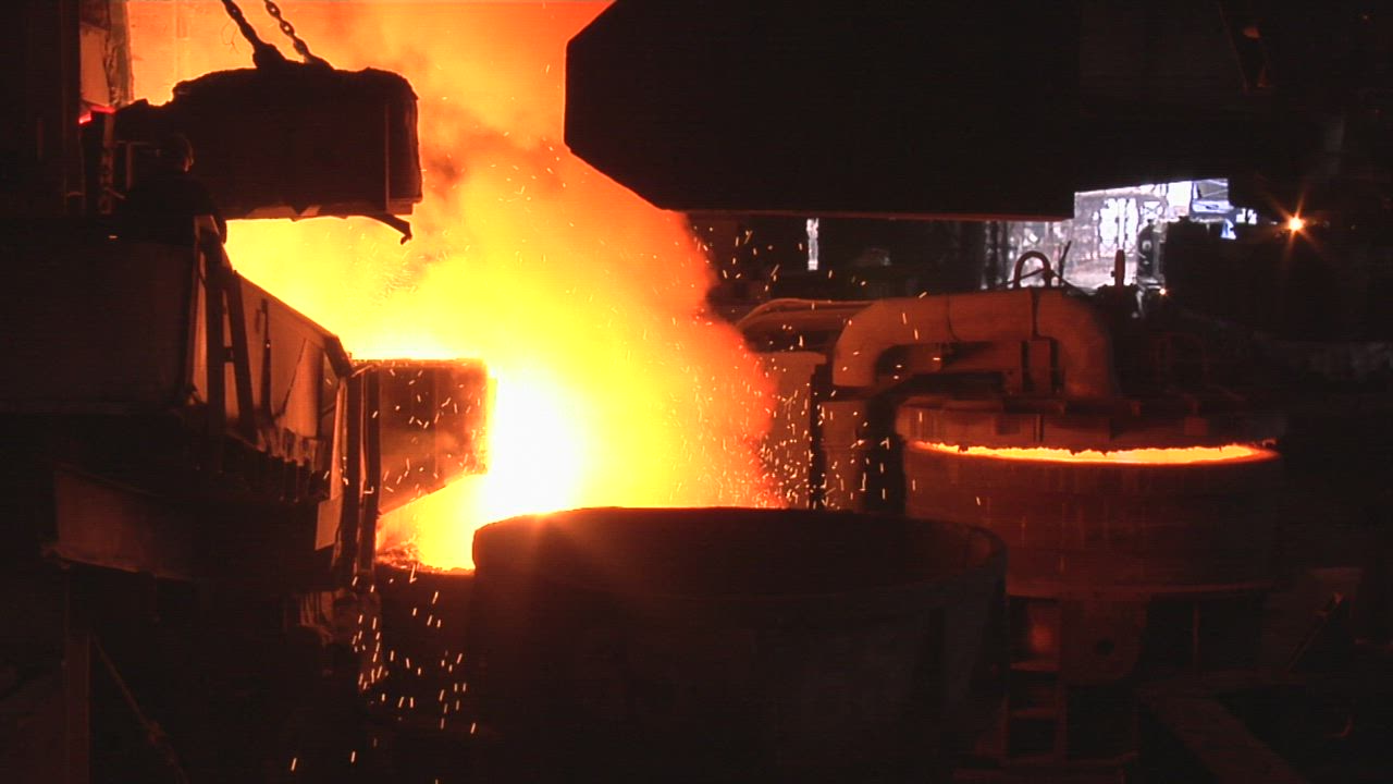 Metal furnace in the factory - Free Stock Video