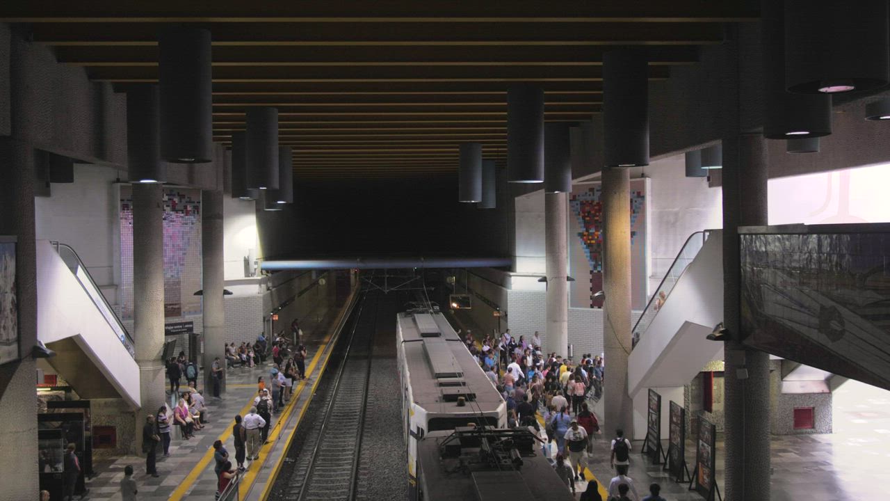 People leaving an subway train, time-lapse shot - Free Stock Video