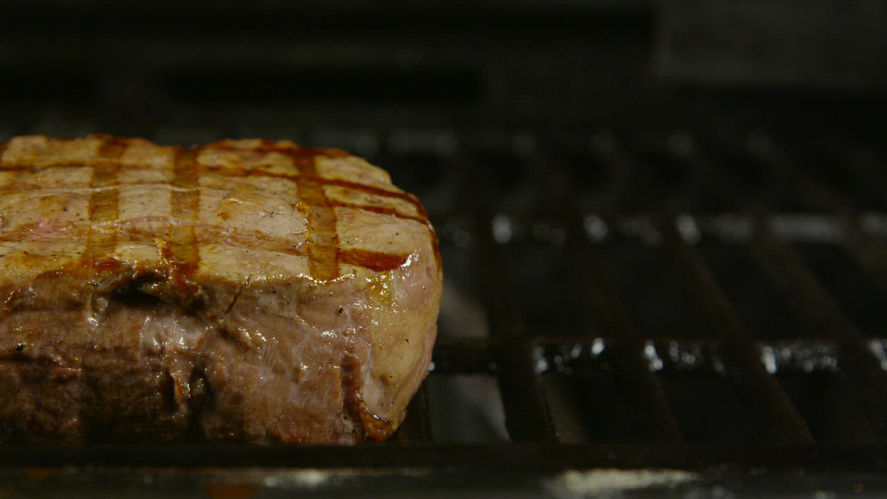 Grill marks on a steak - Free Stock Video