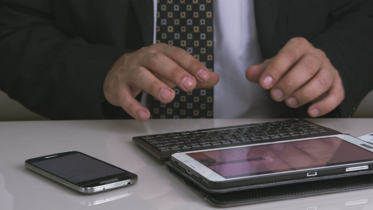 Man entering credit card details - Free Stock Video