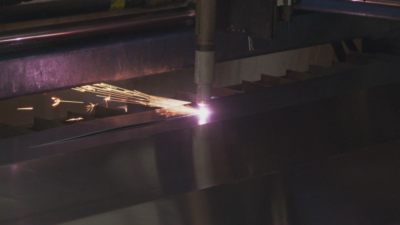 Plasma Cutter in a workshop - Free Stock Video