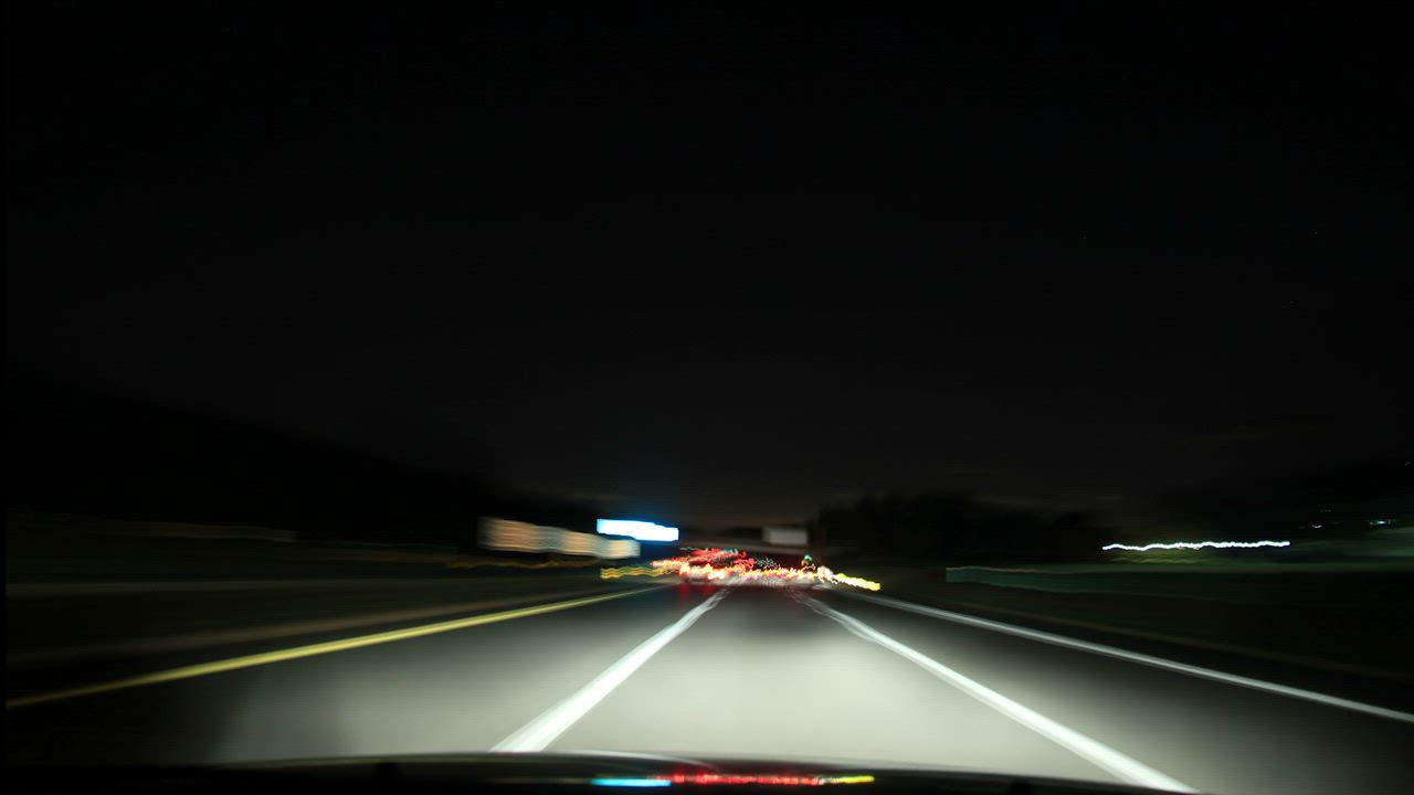 Driving through the night - Free Stock Video