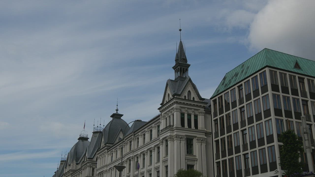 Historical buildings in the city - Free Stock Video