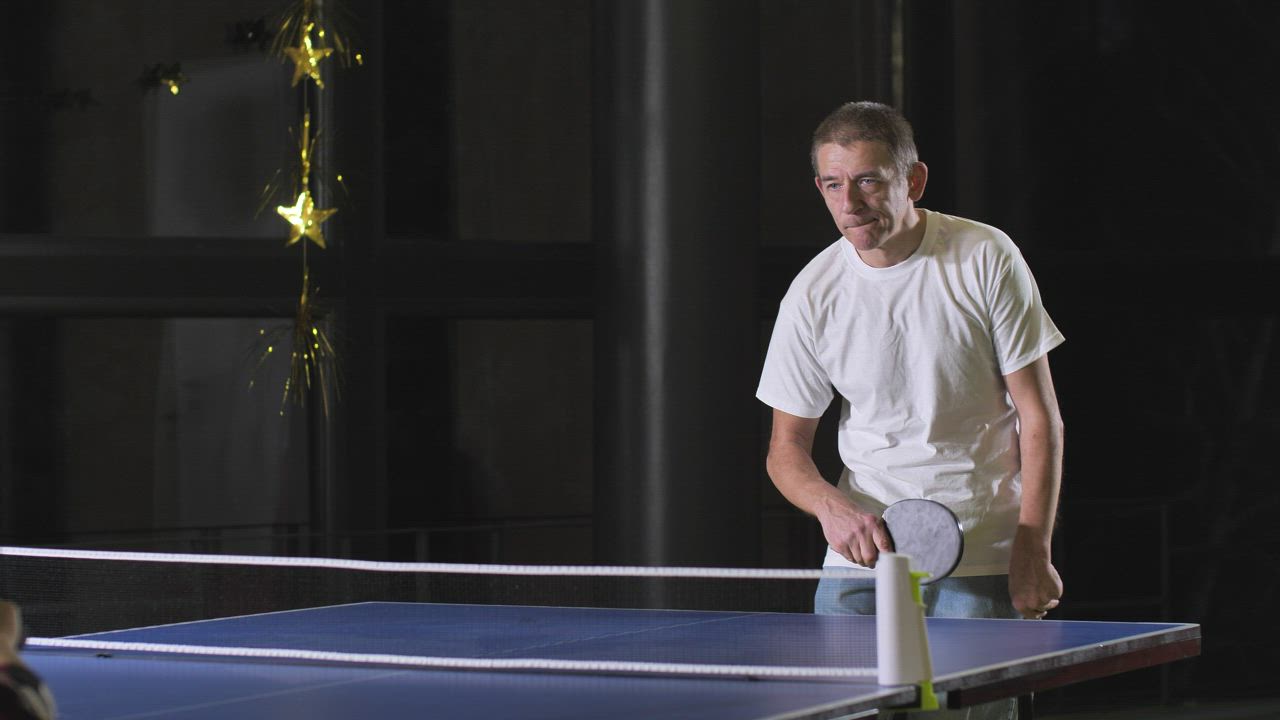 Adult man playing Table Tennis - Free Stock Video