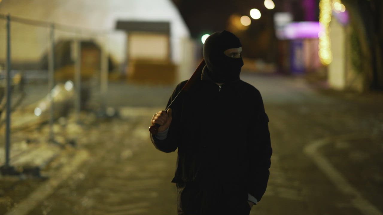 Gangster on an abandoned place - Free Stock Video