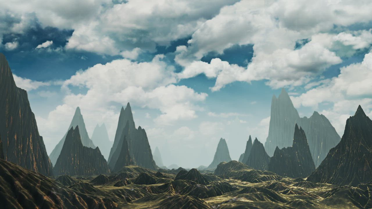 Flying through mountainous terrain - Free Stock Video