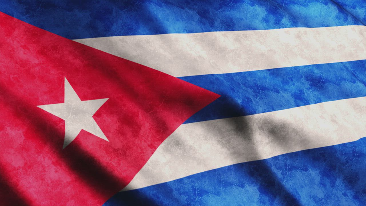 Cuban flag waving - Free Stock Video