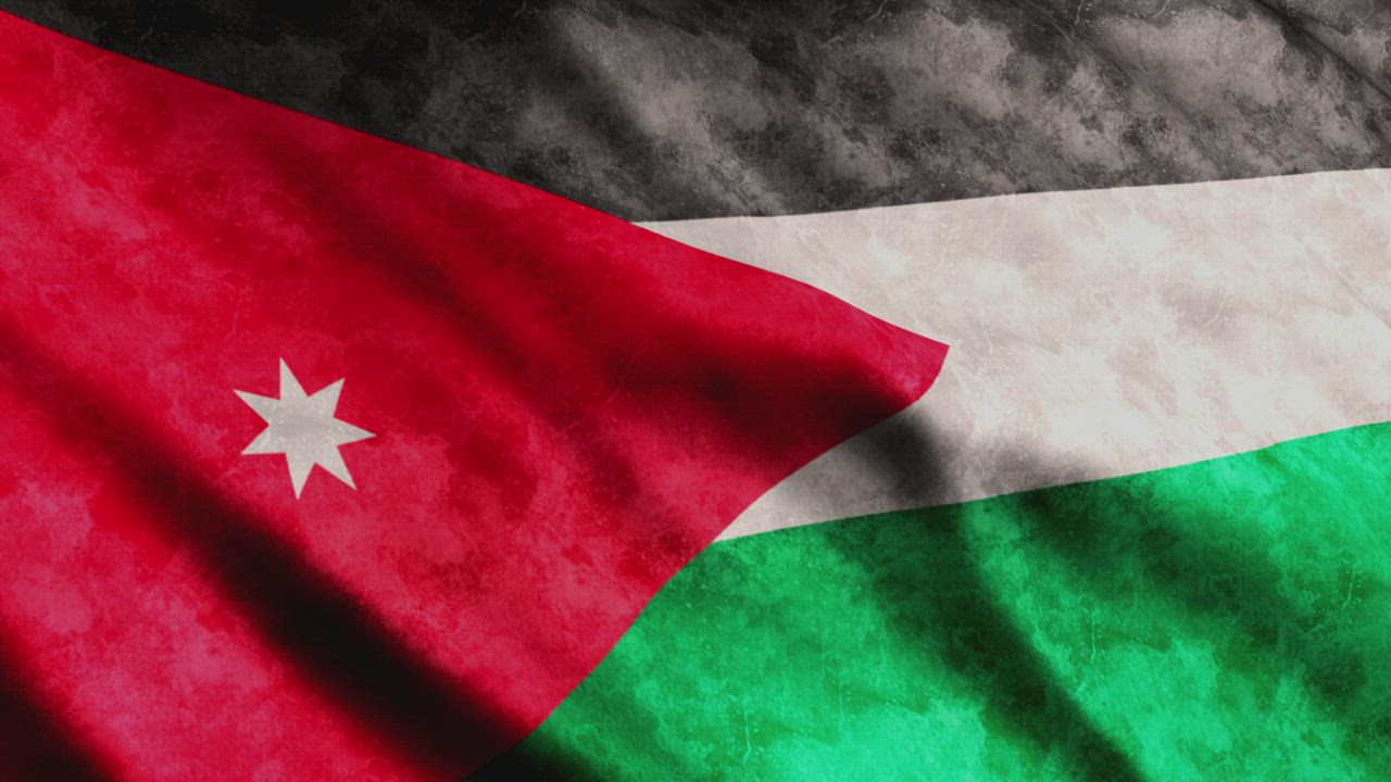 Jordan flag waving, 3D rendering - Free Stock Video
