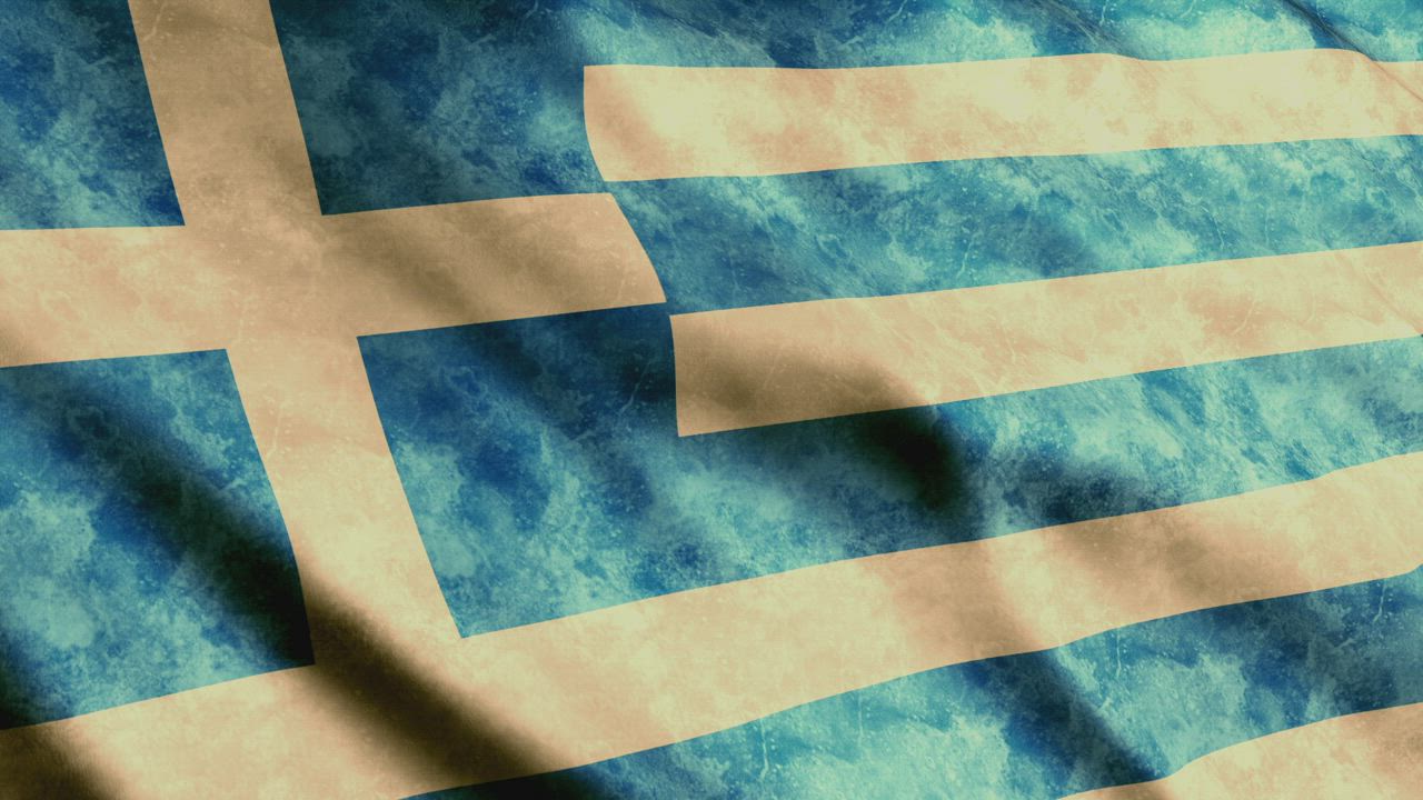 Old Greece flag waving - Free Stock Video