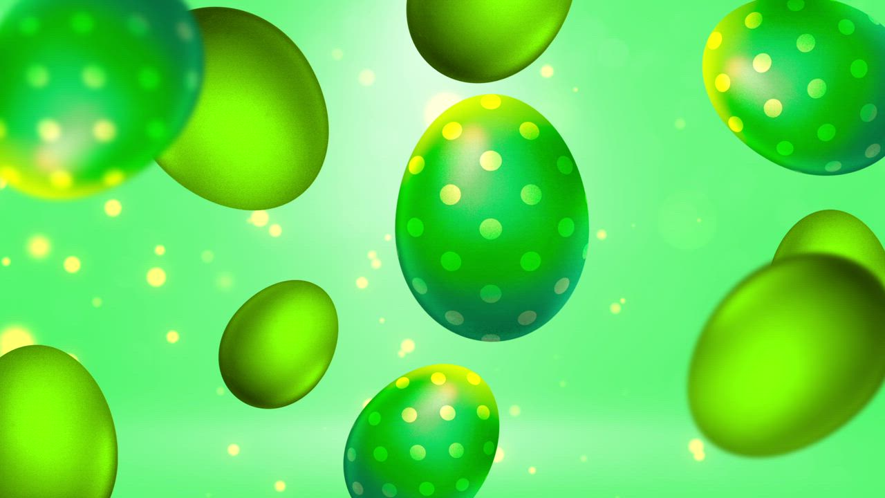 Green Easter Eggs Animation - Free Stock Video