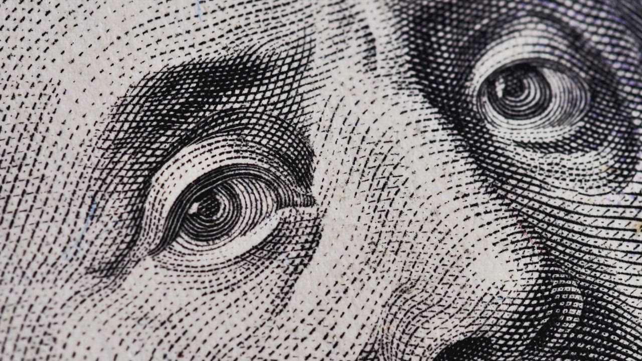 Fast sequence of detailed photos of banknote parts - Free Stock Video