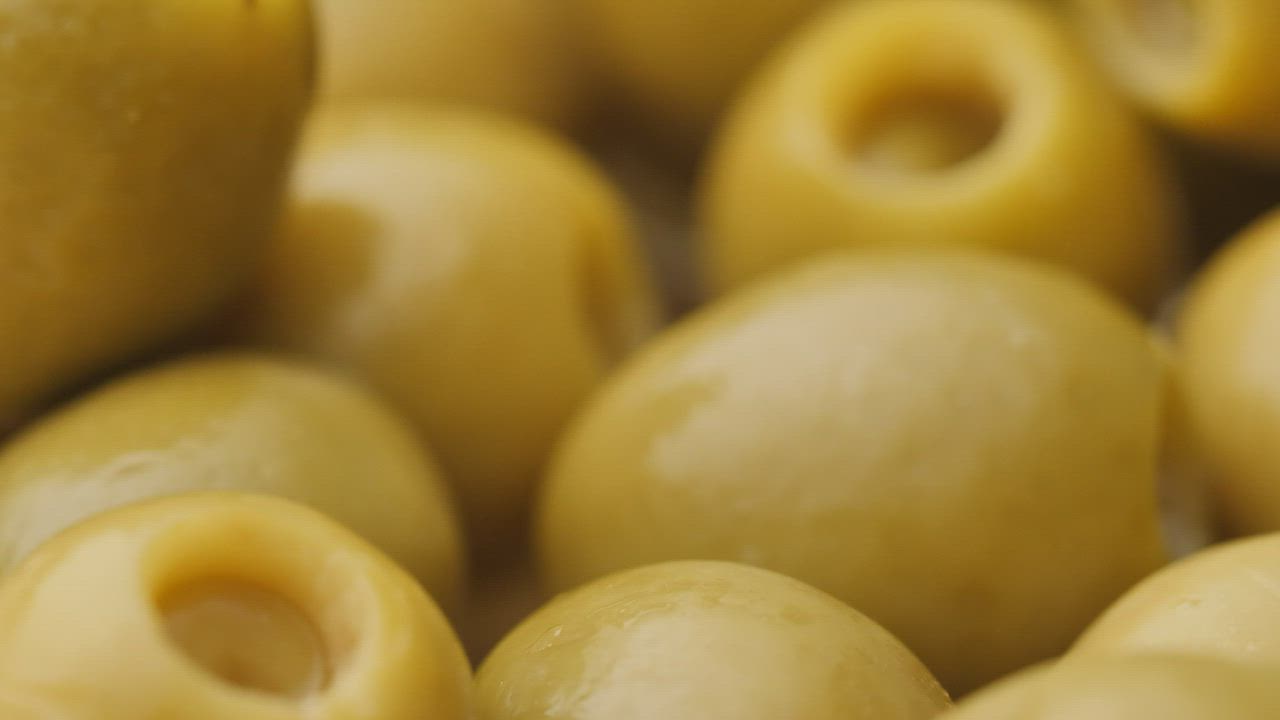 Seedless green olives - Free Stock Video