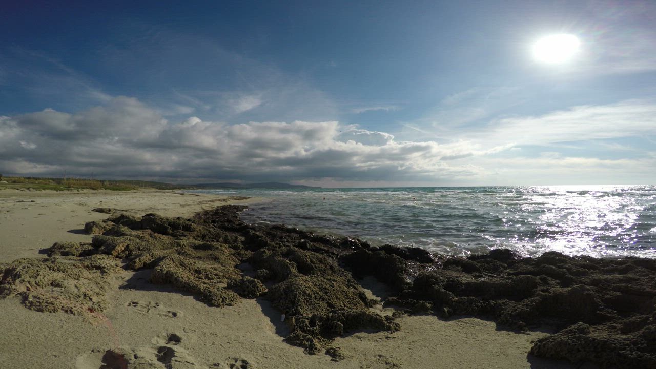 Beach landscape, static shot - Free Stock Video