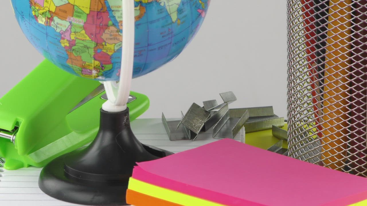 School items, close up - Free Stock Video