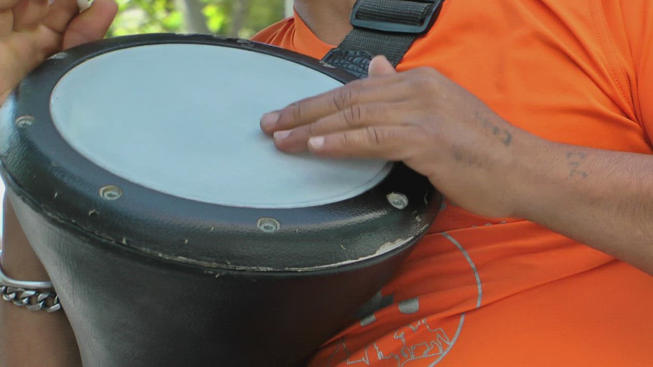 Musician playing the Darbuka - Free Stock Video