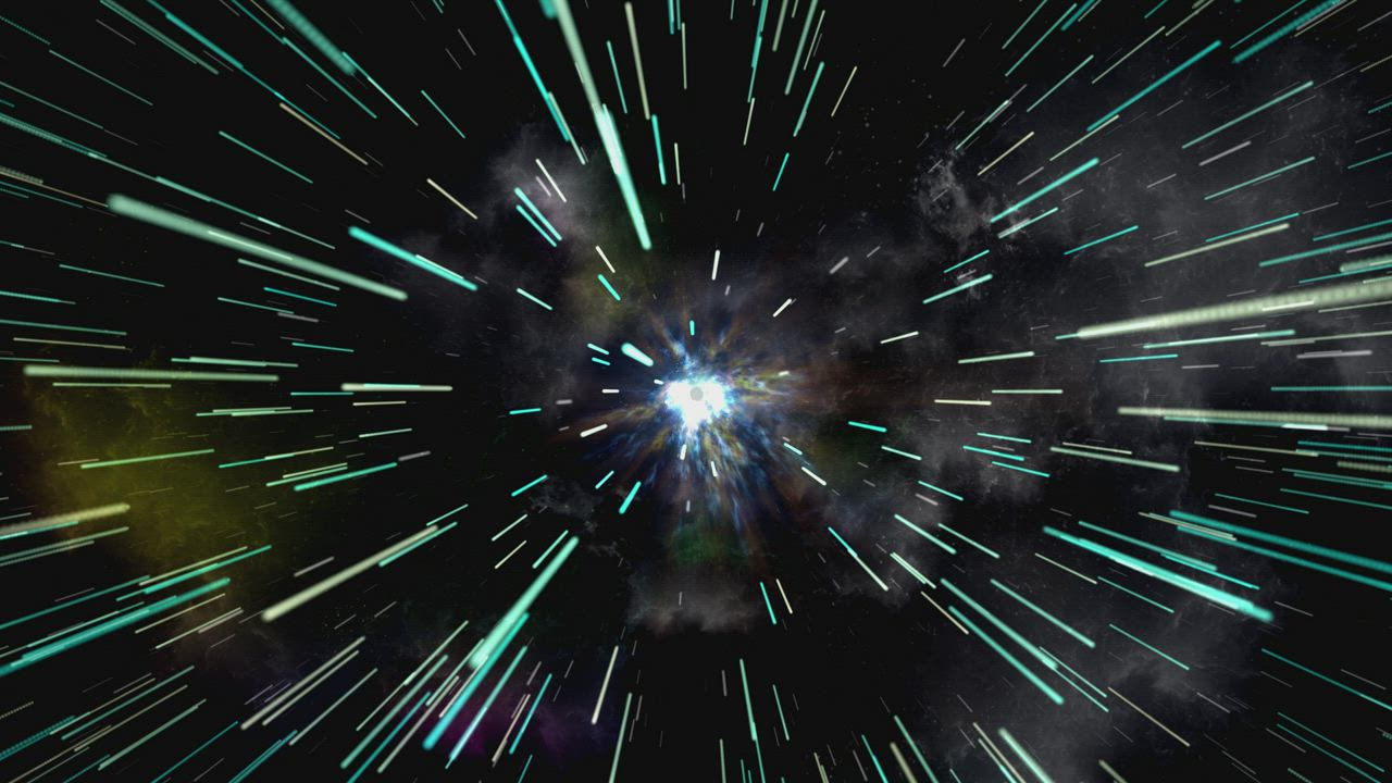 Traveling at light speed in the cosmos - Free Stock Video
