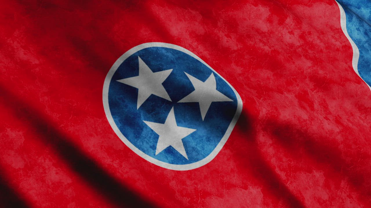 Tennessee State flag waving - Free Stock Video