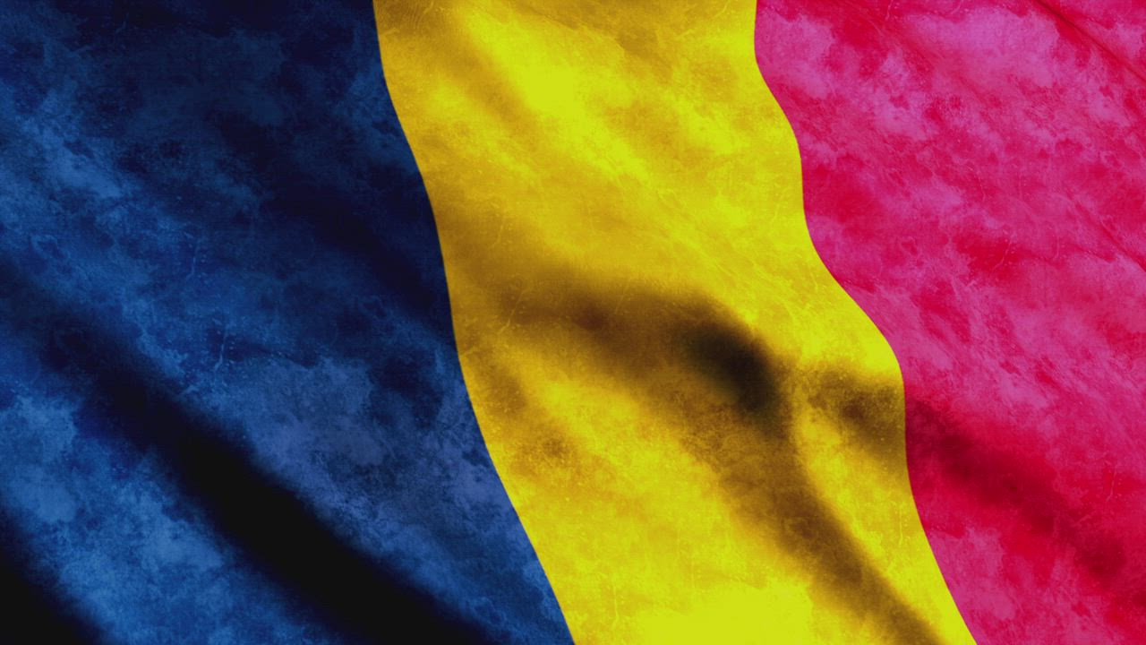 Chad Flag is waving in the wind - Free Stock Video