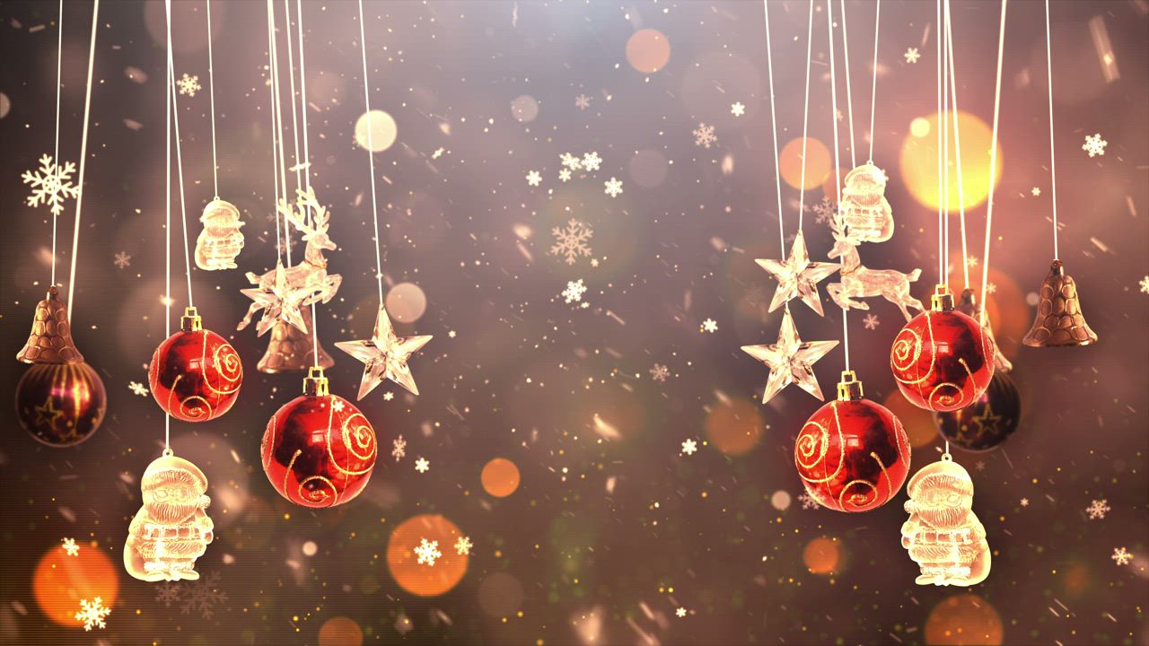 Christmas hanging decorations - Free Stock Video