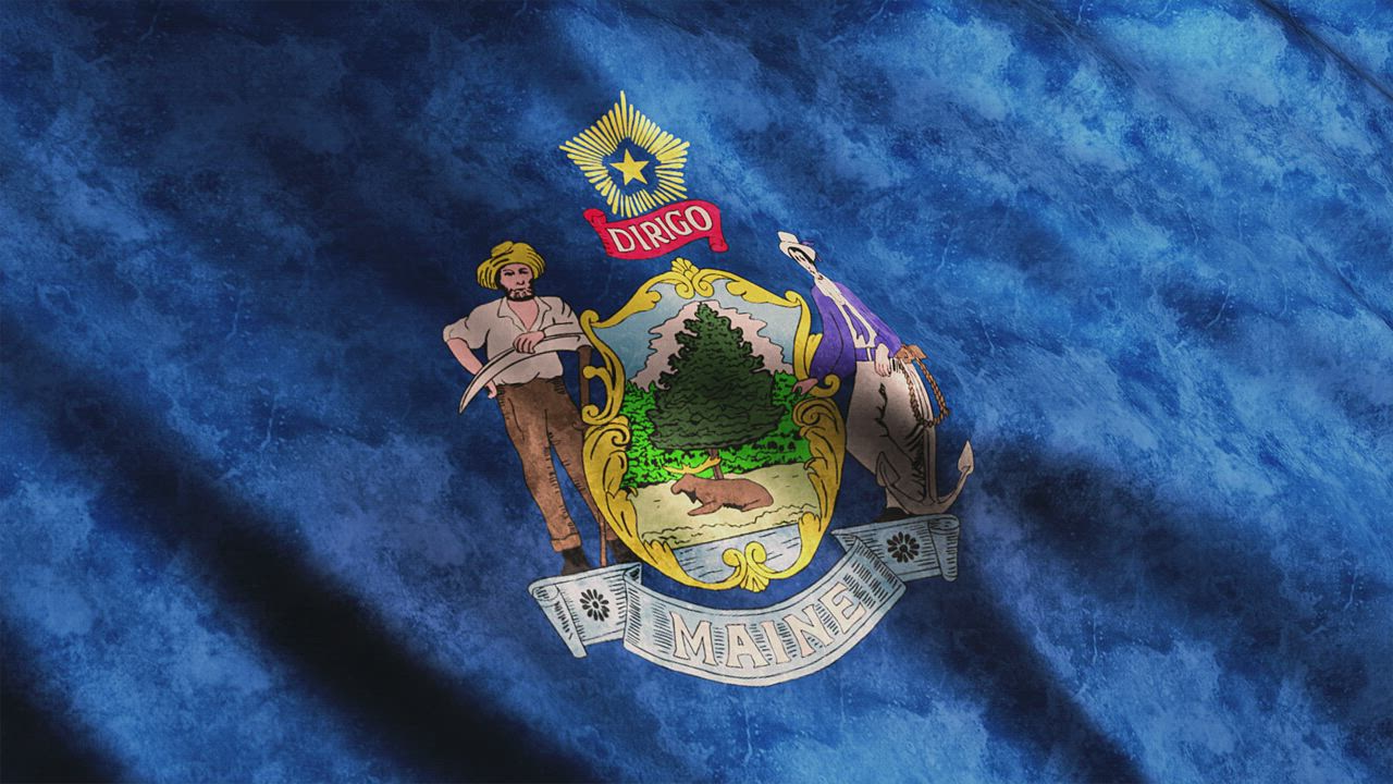 Maine State flag - Free Stock Video