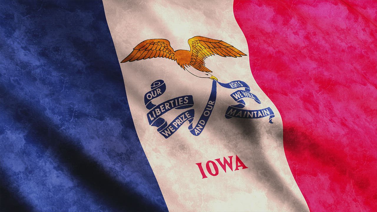 Iowa USA state flag - Free Stock Video