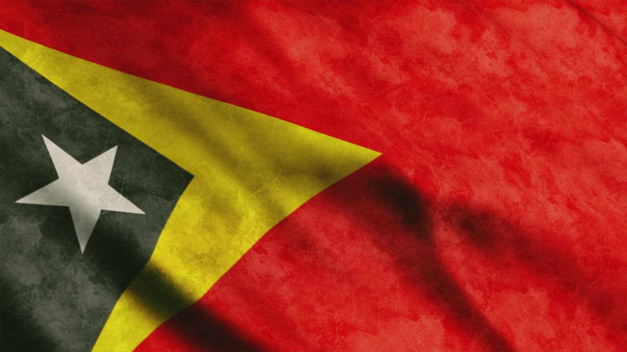 Timor Leste waving flag from Africa - Free Stock Video