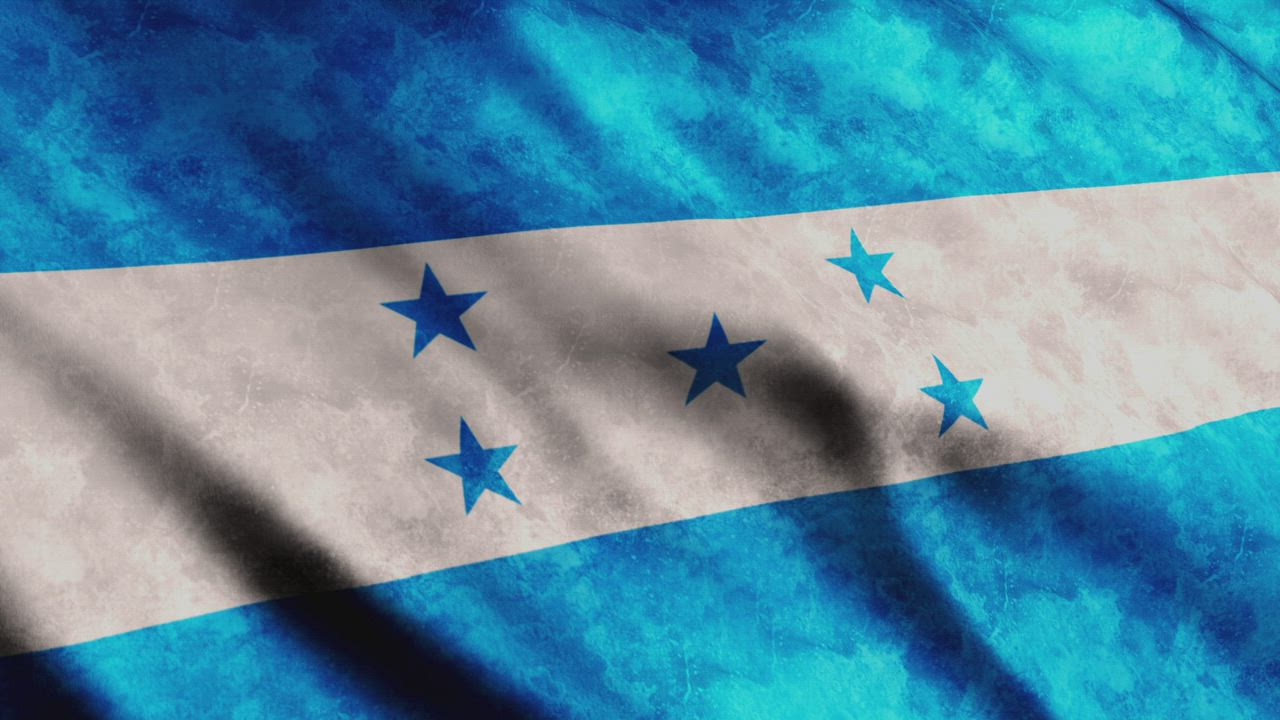 Honduras flag while waving in full screen - Free Stock Video
