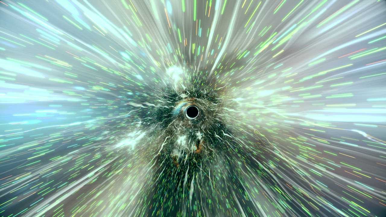 Traveling through a galactic worm tunnel - Free Stock Video