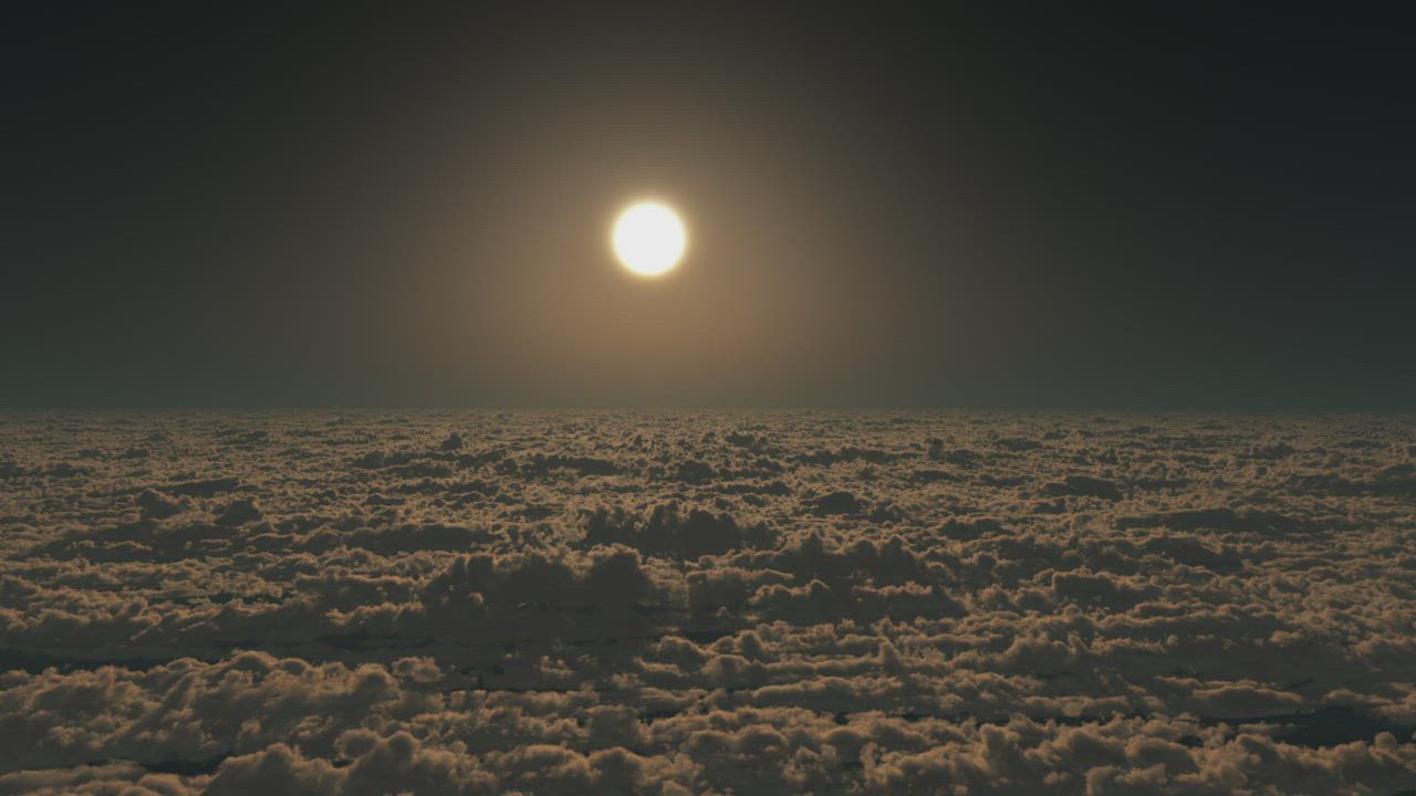 Flying above the clouds during a full moon - Free Stock Video