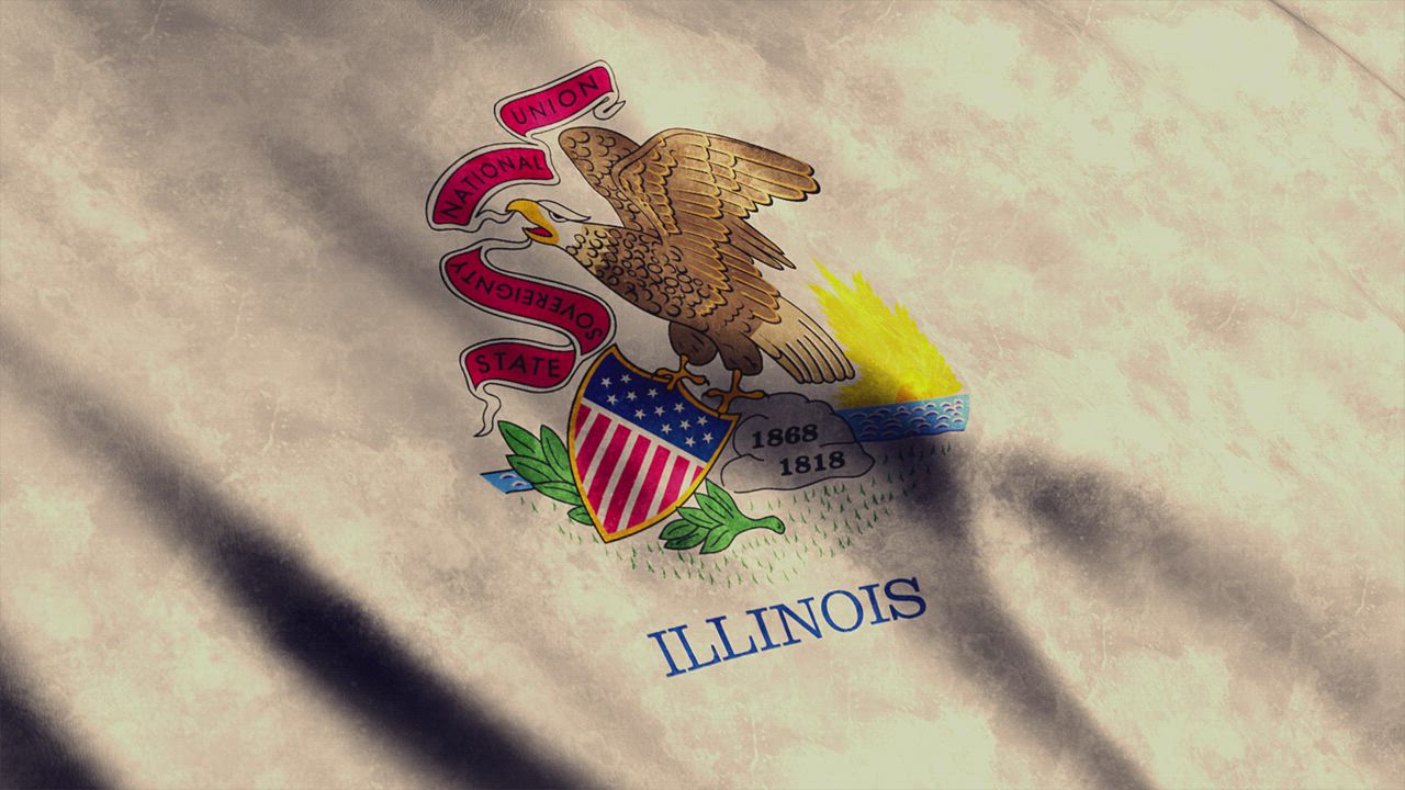 Illinois State flag in USA - Free Stock Video