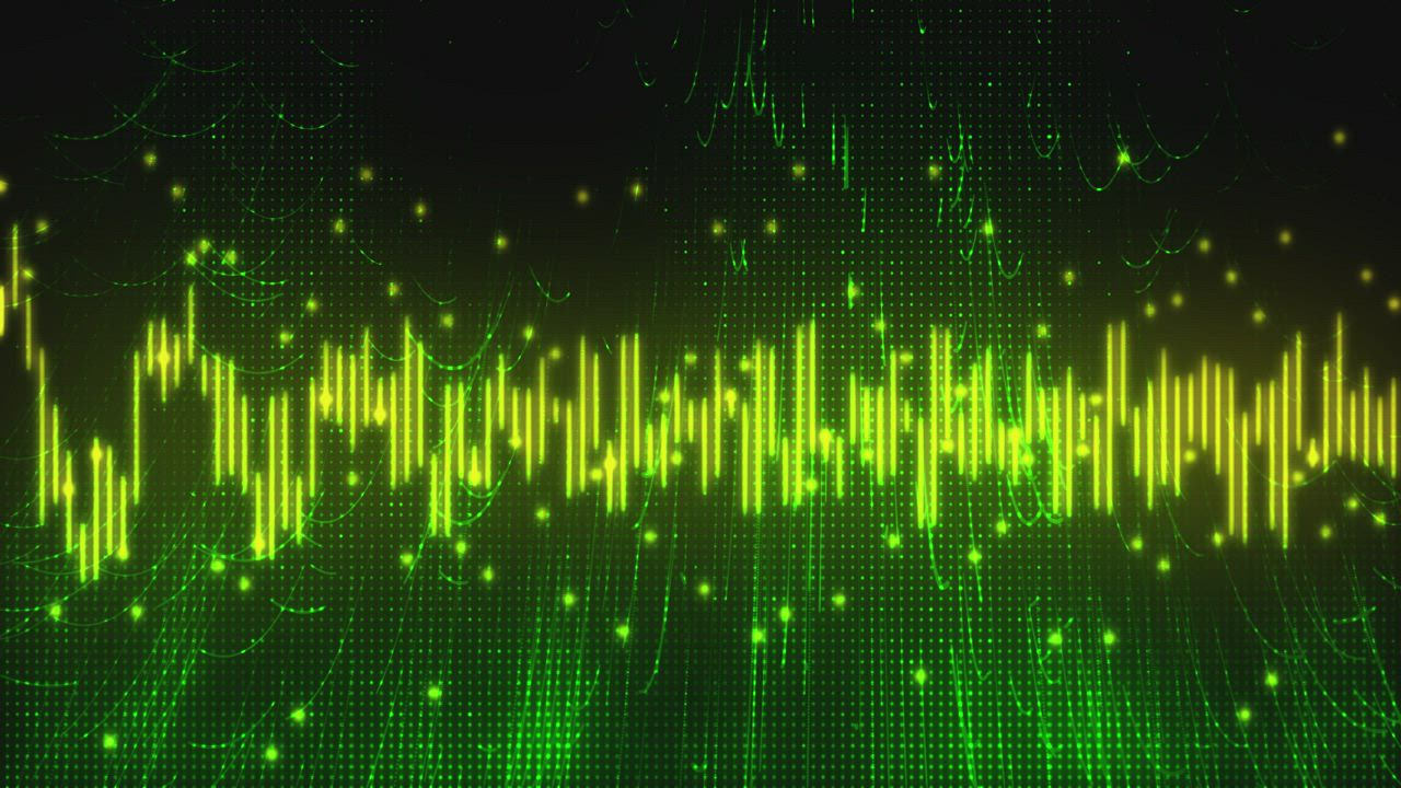 Green virtual musical waveform - Free Stock Video