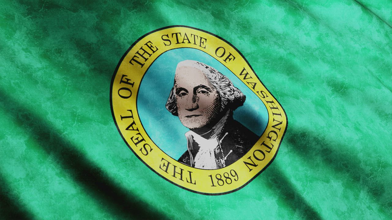 Washington State 3D flag - Free Stock Video