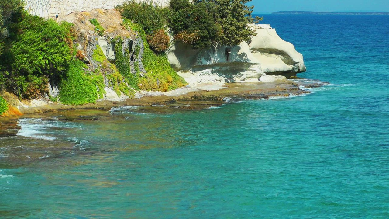 Beach tourist landscape, static shot - Free Stock Video