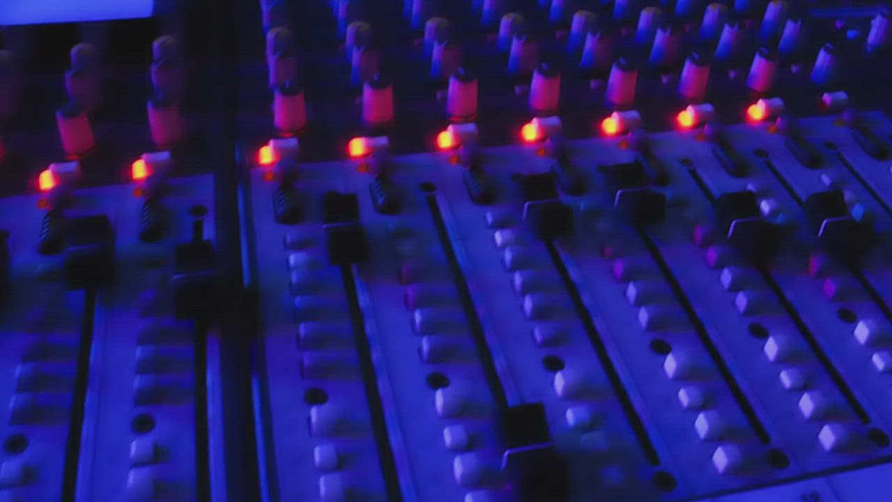 Professional sound console in a nightclub - Free Stock Video