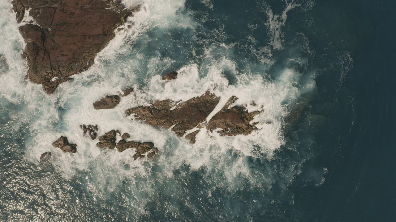 Beach rocks, top shot - Free Stock Video