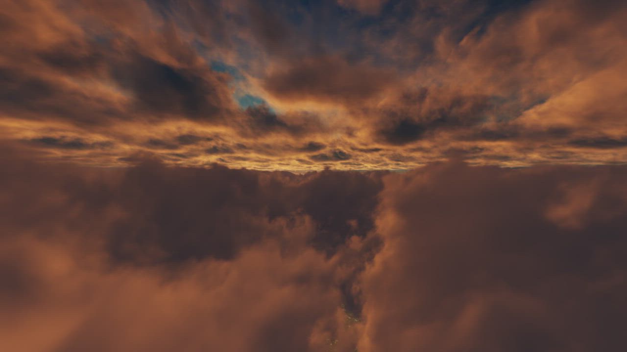 Flying through the clouds, 3D animation - Free Stock Video