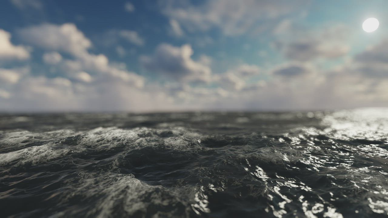 Sailing in the ocean, 3D animation - Free Stock Video
