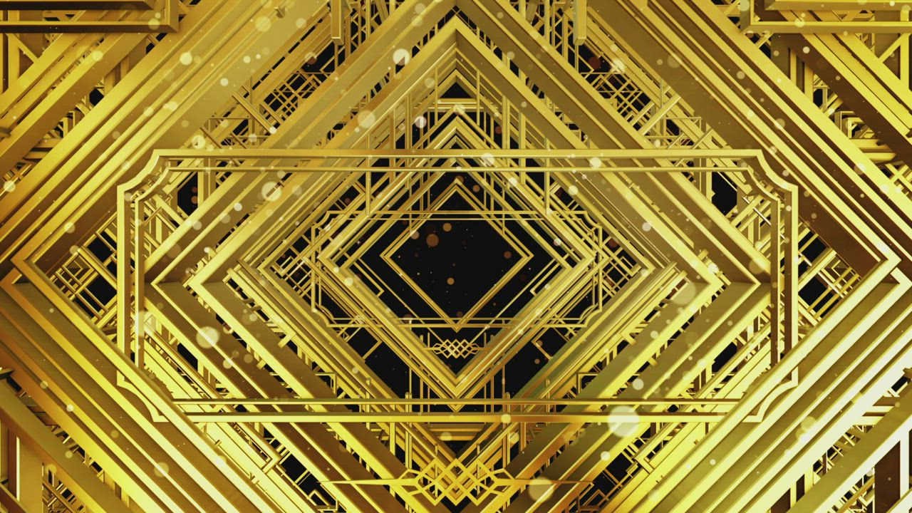 Floating golden figures, Awards title video - Free Stock Video