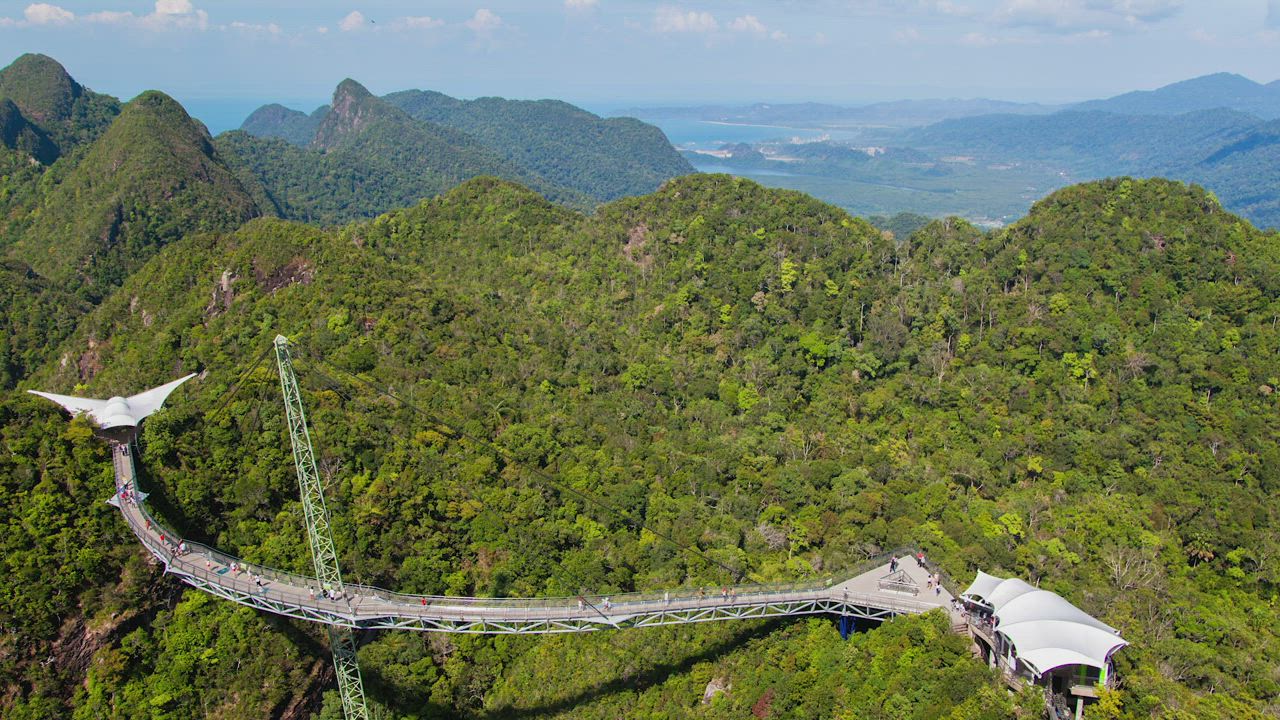 Sky bridge in the mountains - Free Stock Video