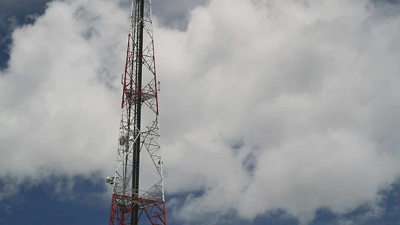 Tall broadcast tower - Free Stock Video