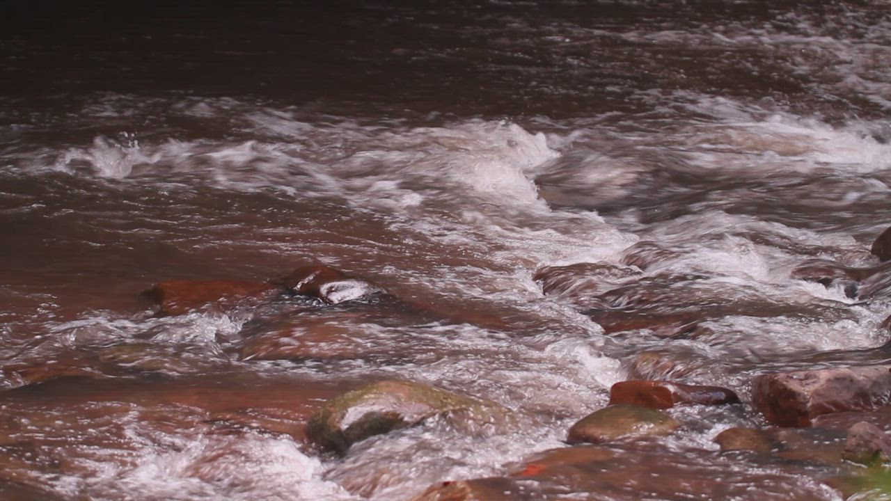 Red river flowing quickly - Free Stock Video