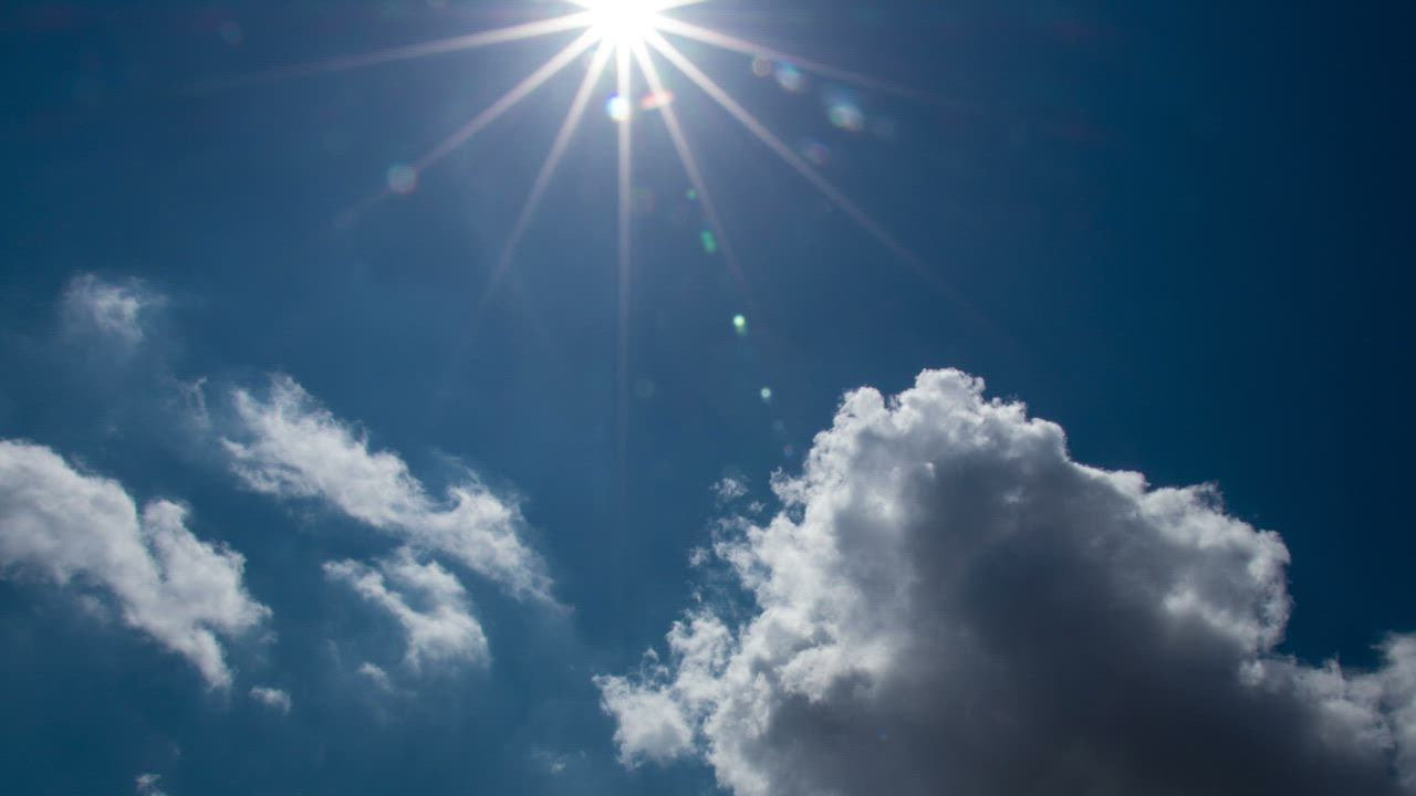 Bright sunshine through thick clouds - Free Stock Video