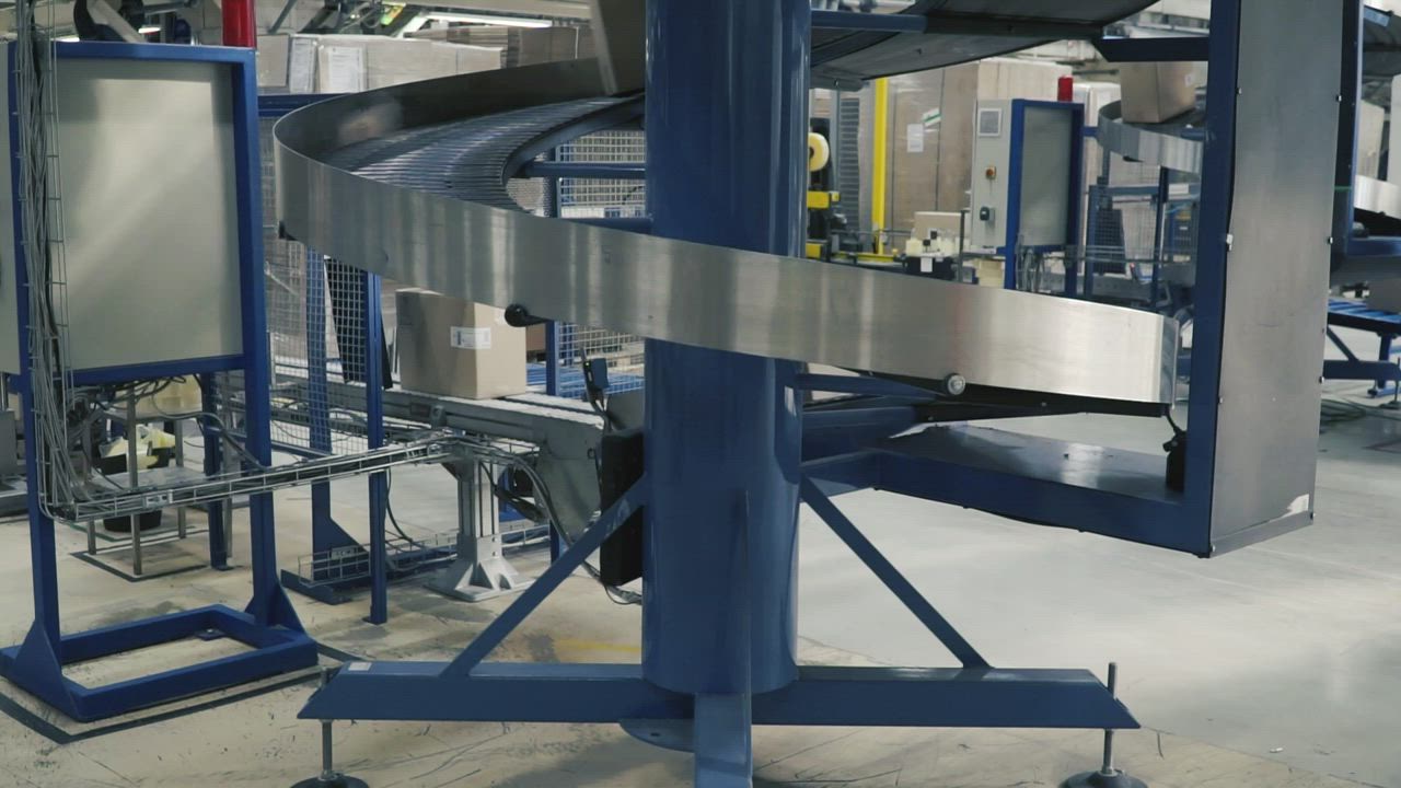 Parcels going through a factory - Free Stock Video