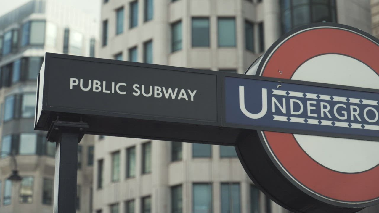 Underground sign in London - Free Stock Video