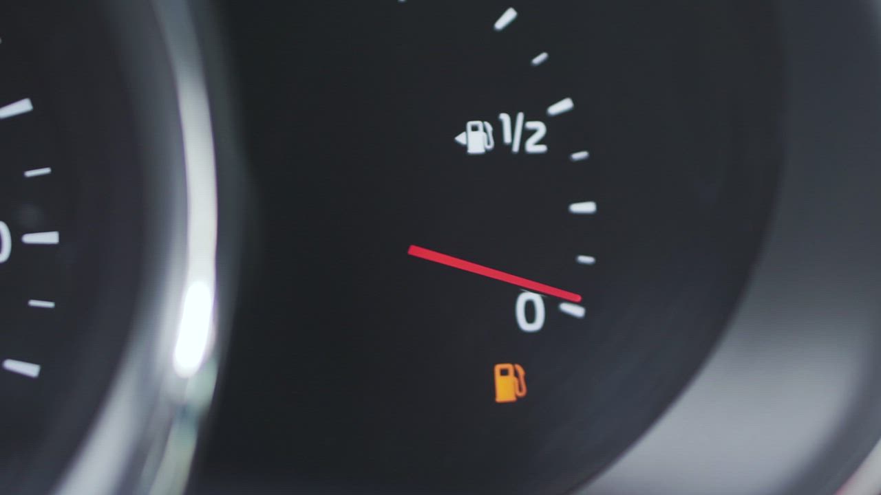Fuel meter on a car dashboard - Free Stock Video