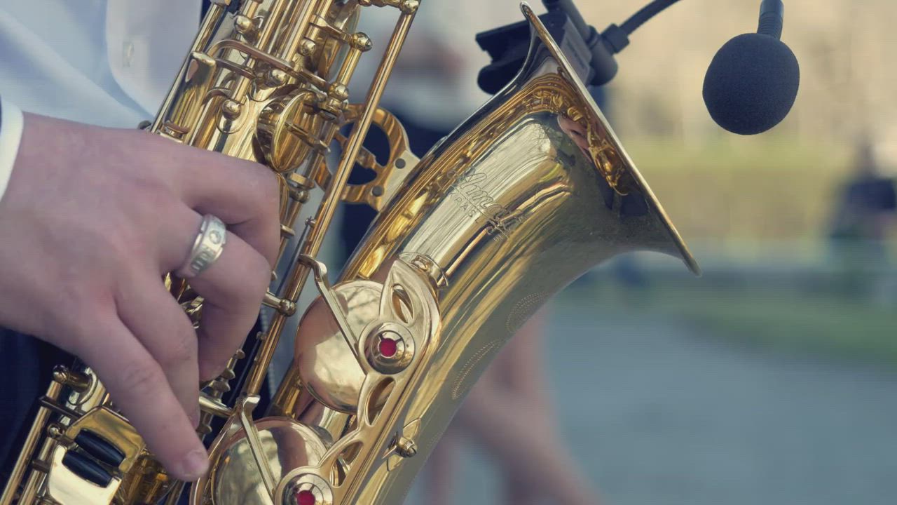 Playing a Saxophone - Free Stock Video