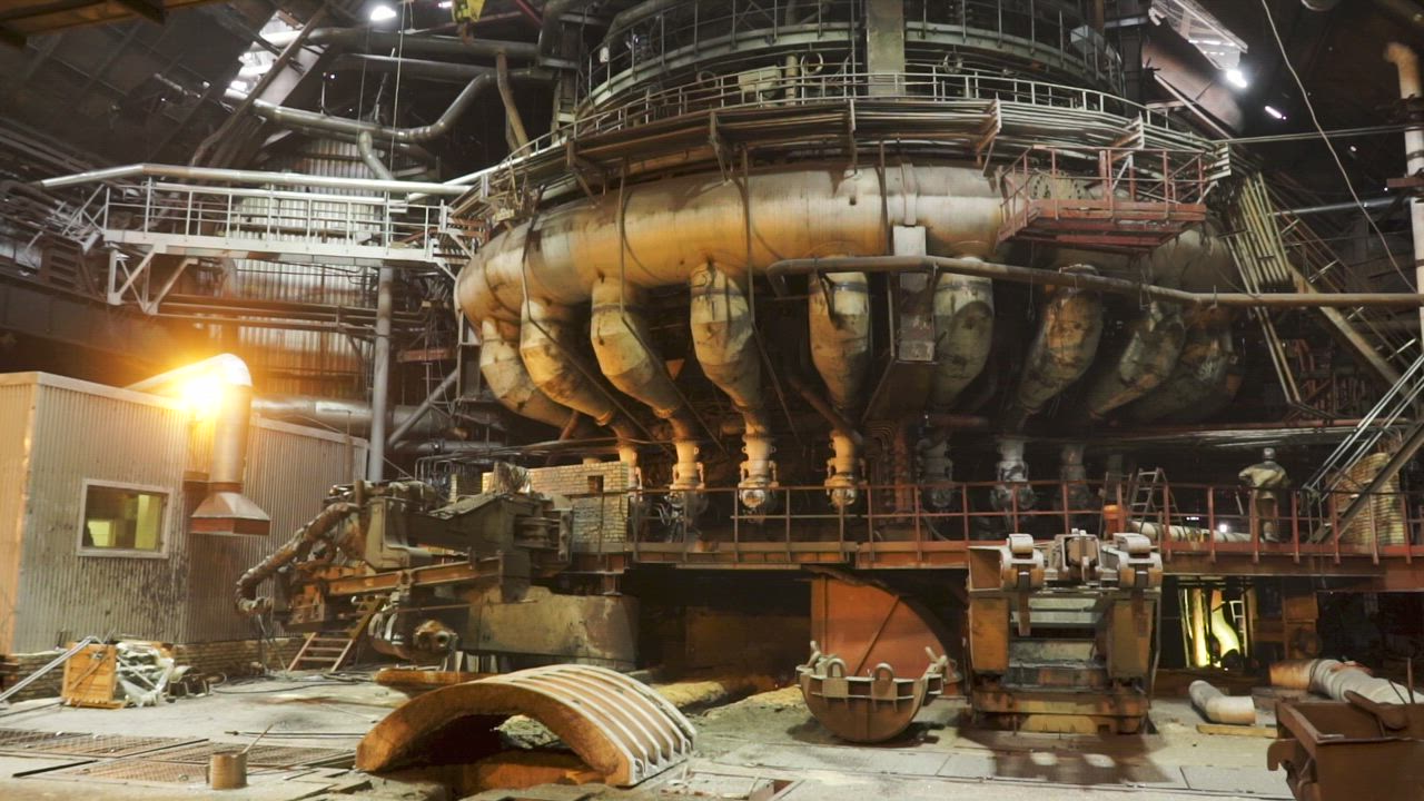 Industrial furnace in a factory - Free Stock Video