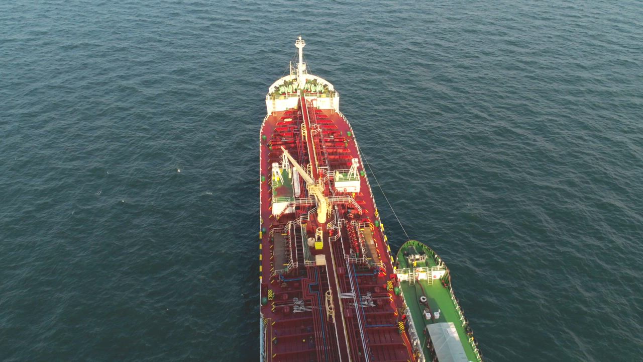 Flying above a tanker ship - Free Stock Video