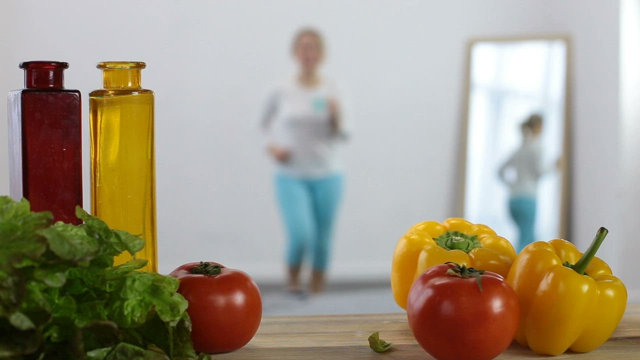 Vegetables and exercise - Free Stock Video