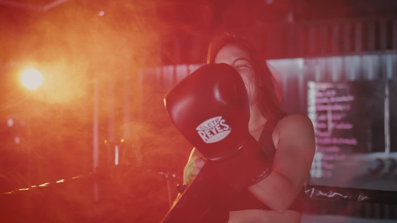 Woman smiling after boxing class - Free Stock Video